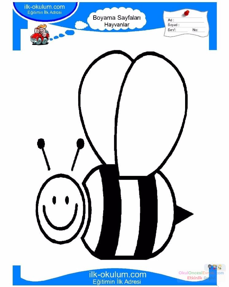 çocuklar-için-Arı-hayvan-boyama-sayfası-20 | preschool activity