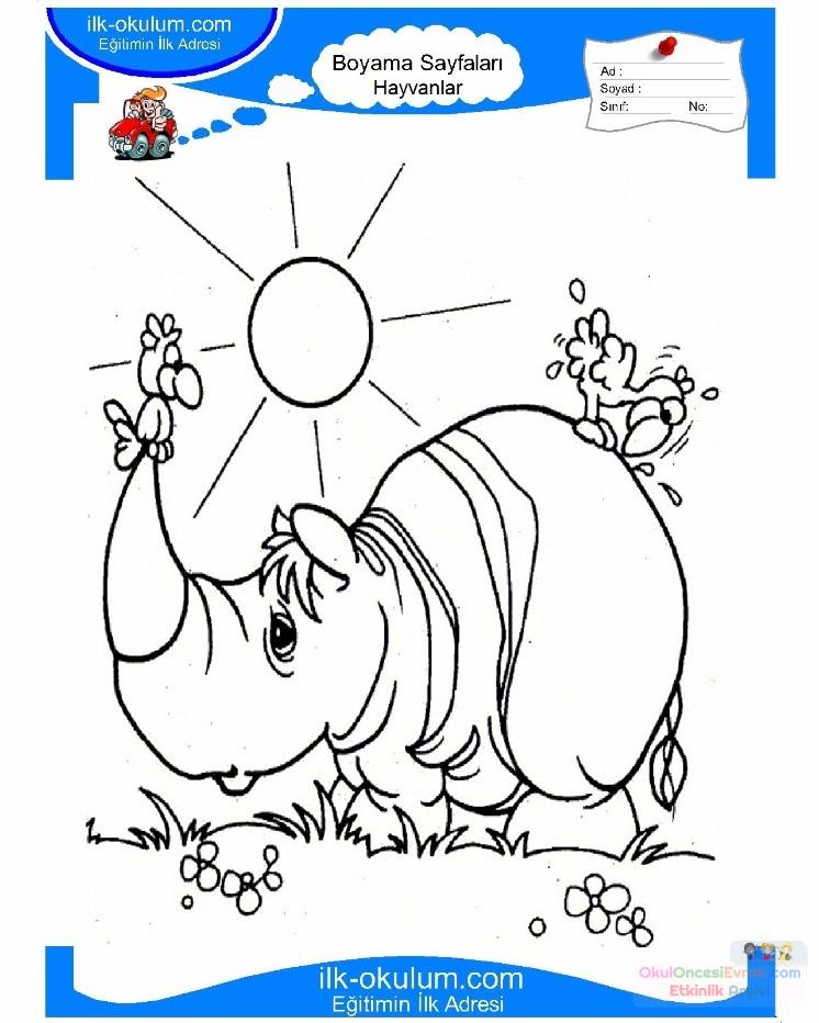 çocuklar-için-hayvan-hayvan-Gergedan-boyama-sayfası-2 | preschool activity