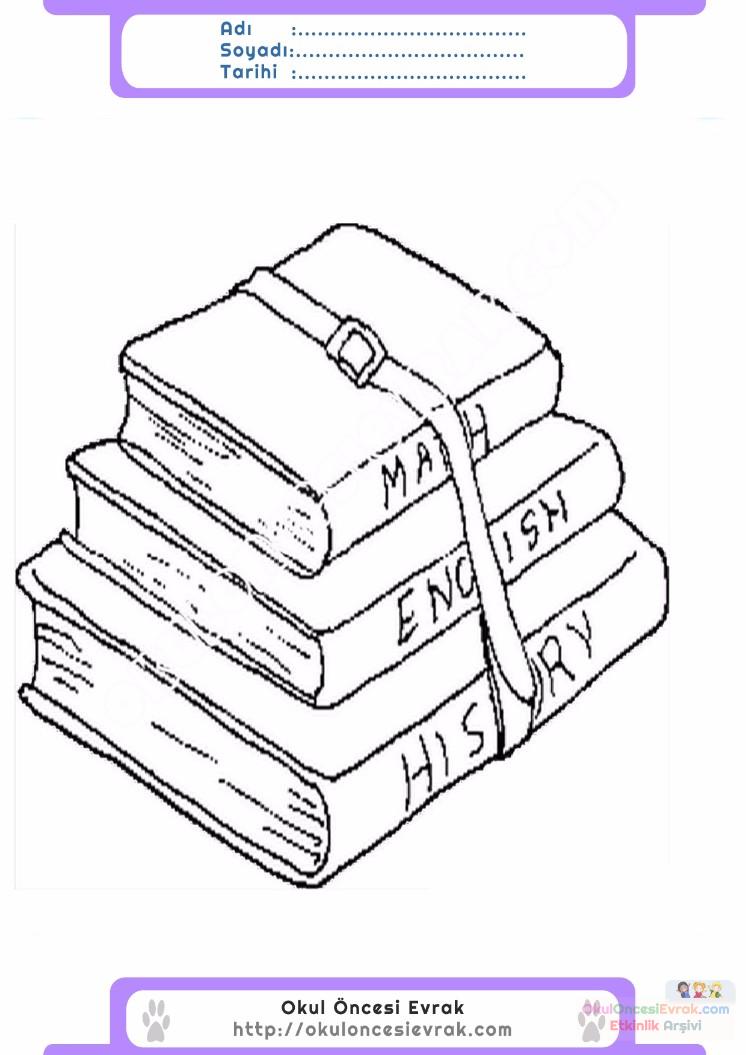 çocuklar-için-Kitap-eşyalar-boyama-sayfası-20 | preschool activity