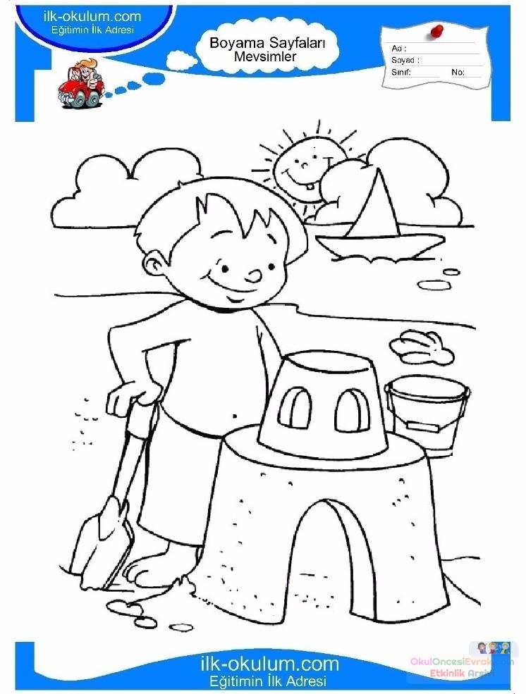 çocuklar-için-mevsimler-Yaz-mevsimi-boyama-sayfası-6 | preschool activity