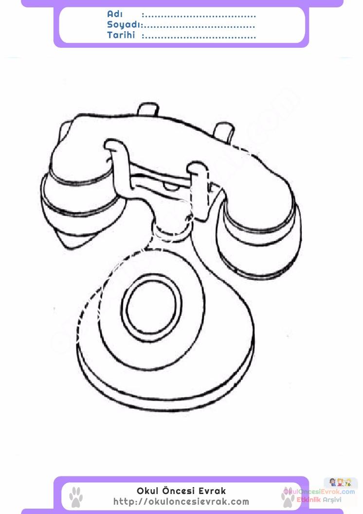 çocuklar-için-Telefon-eşyalar-boyama-sayfası-10 | preschool activity